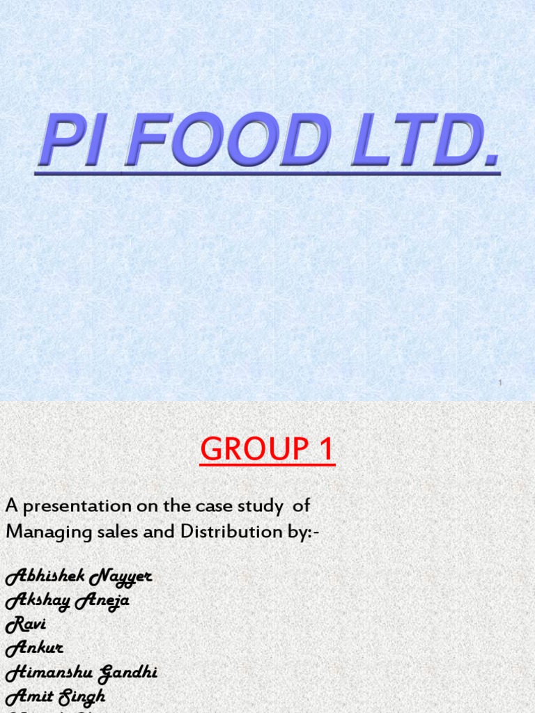PI Foods | PDF | Sales | Retail