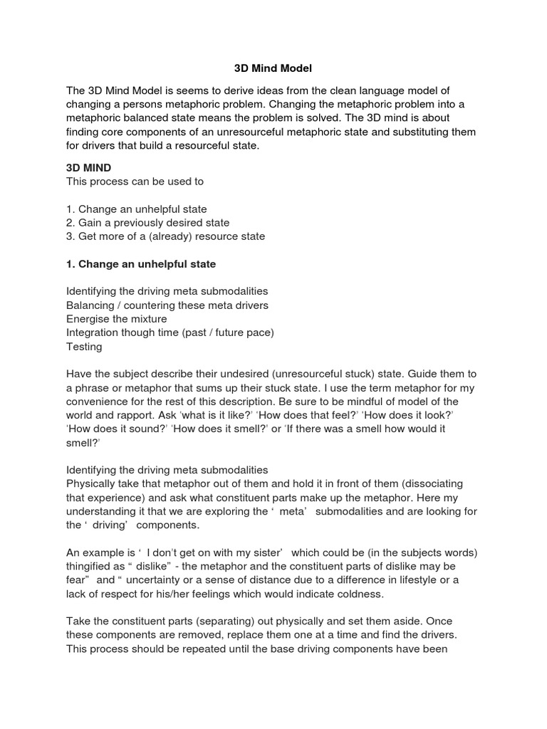 3D Mind Model | PDF | Metaphor | Mind