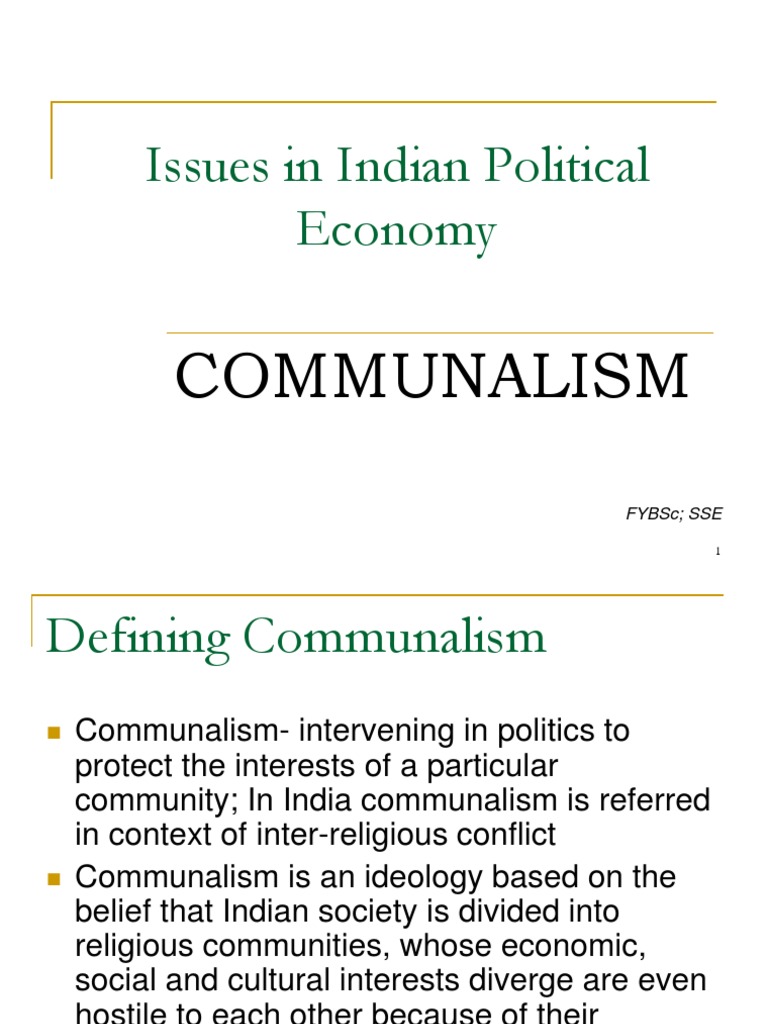 Communalism Final | PDF | Political Theories | Sociological Theories