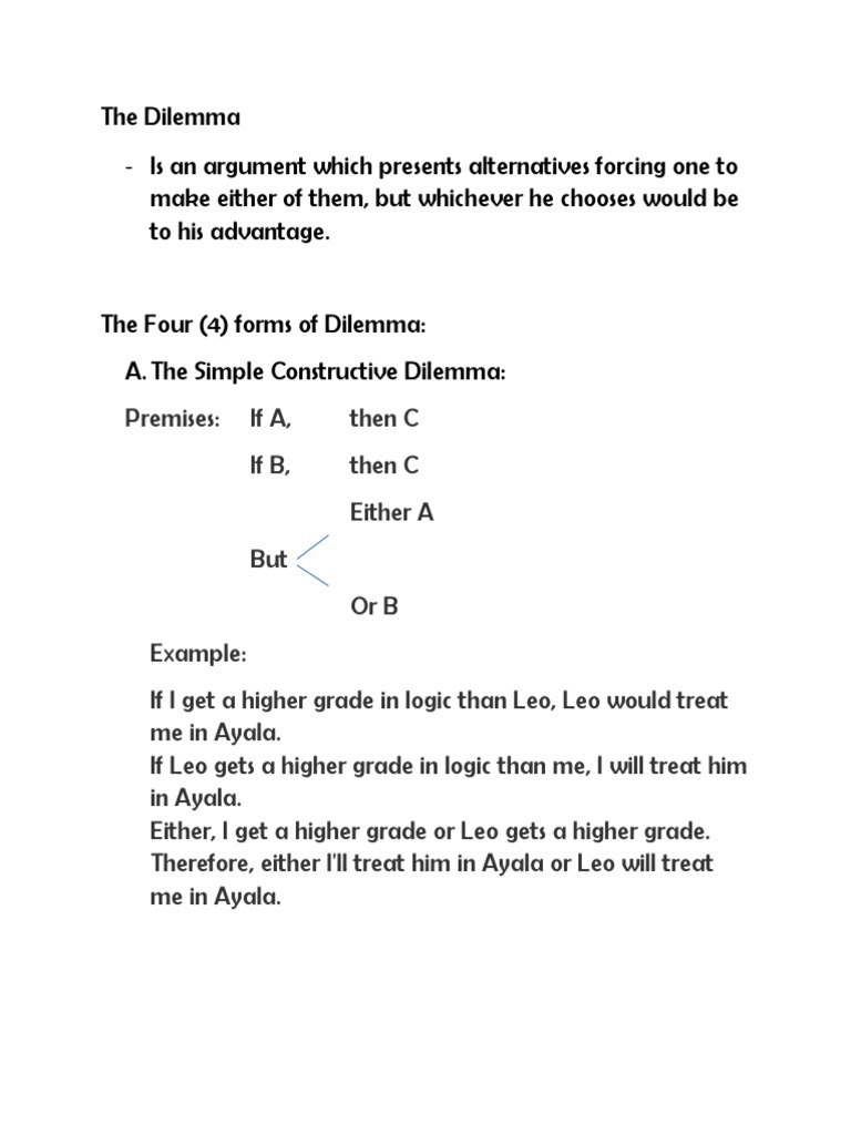 Understanding Dilemmas: Types and Examples | PDF