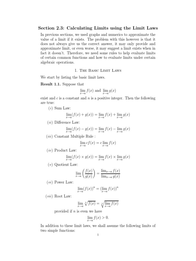 Calculating Limits | Download Free PDF | Function (Mathematics ...