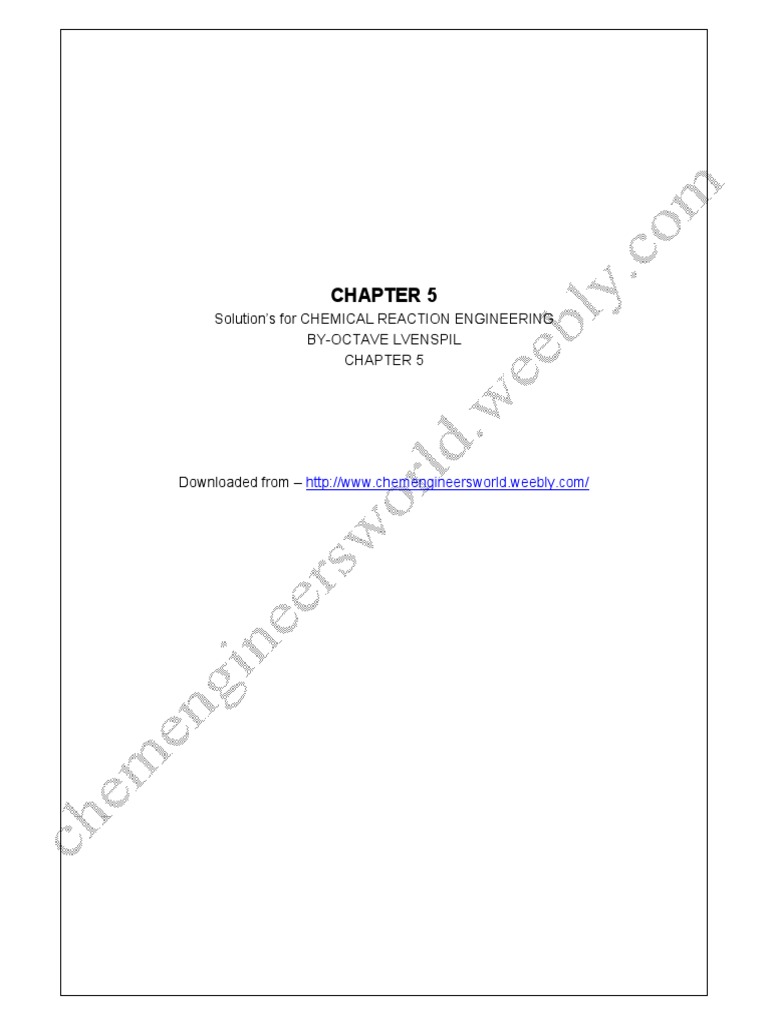 Chapter 5 Octave Solutions Manual | PDF | Chemical Reactor | Molar ...