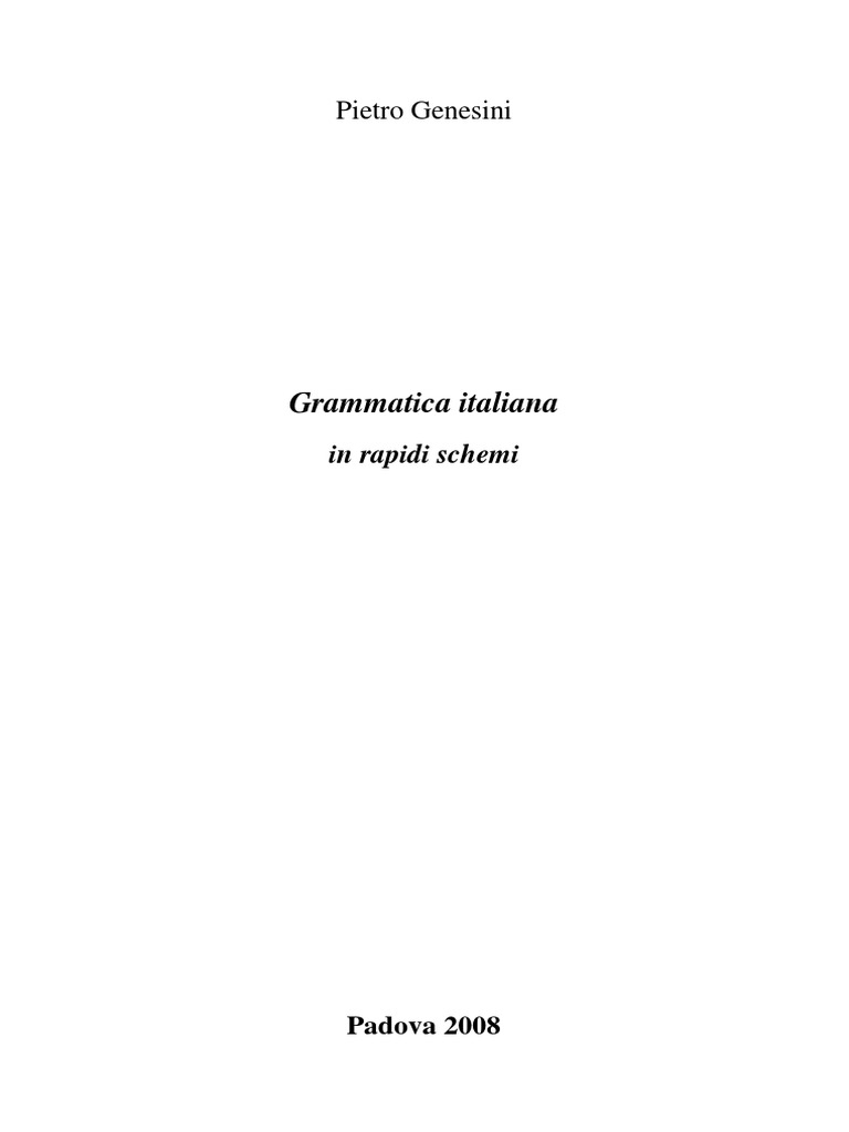 Grammatica Italiana | PDF