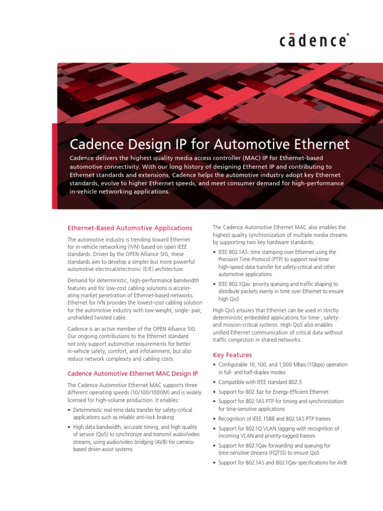Automotive Ethernet TB | PDF | Internet Protocols | Ethernet