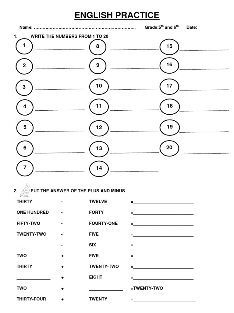 Number Test for Grades 5-6 | PDF