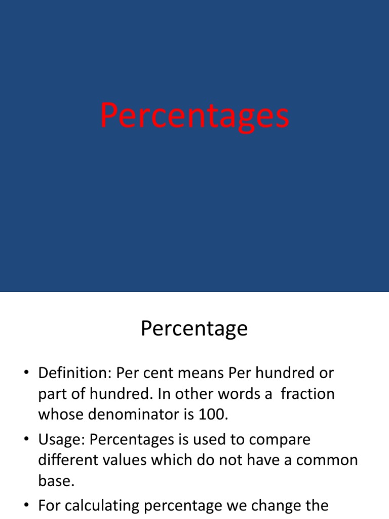 Understanding Percentages and Their Calculations | PDF | Career ...