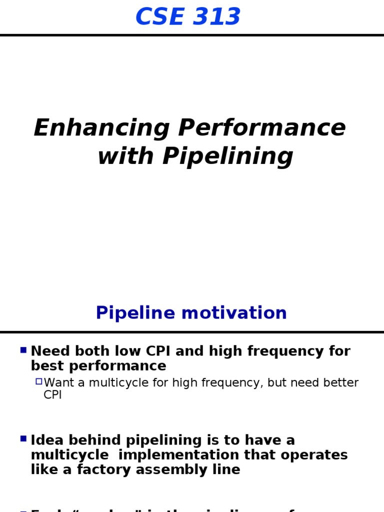 Enhancing Performance With Pipelining Pdf Areas Of Computer Science