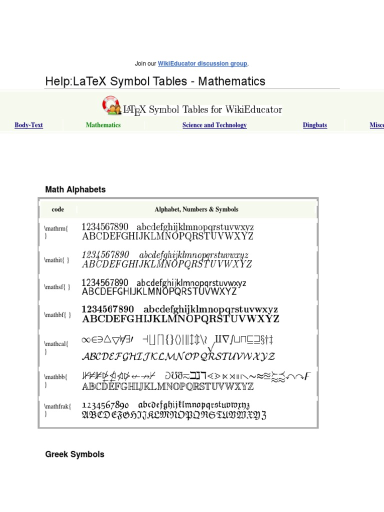 Latex Math | PDF | Greek Alphabet | Matrix (Mathematics)