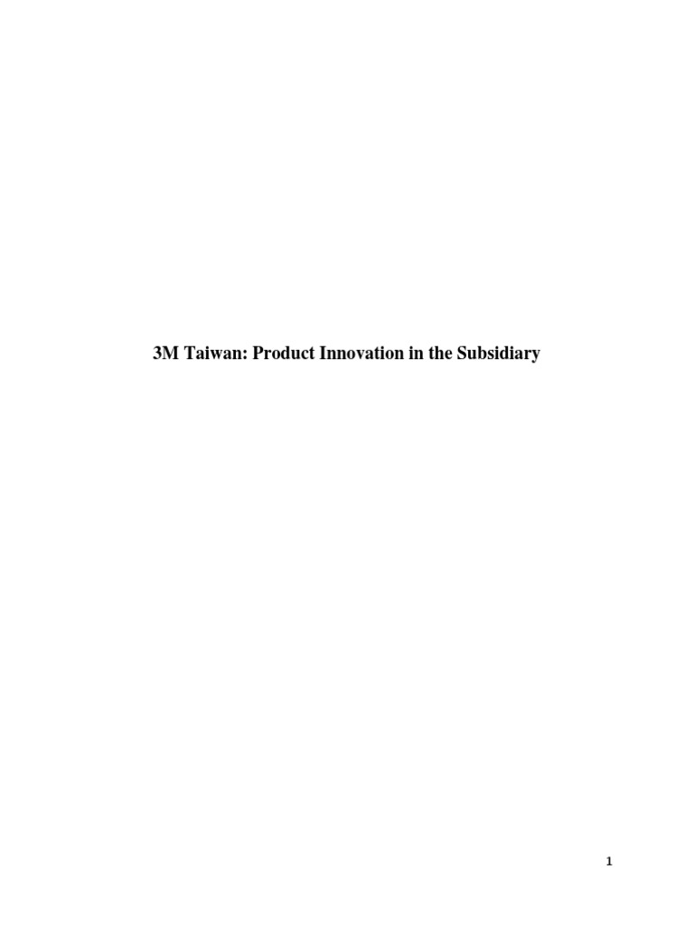 3M Innovation in A Subsidiary | PDF | Innovation | Collaboration