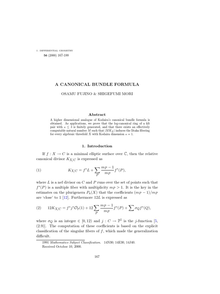 A Canonical Bundle Formula | PDF