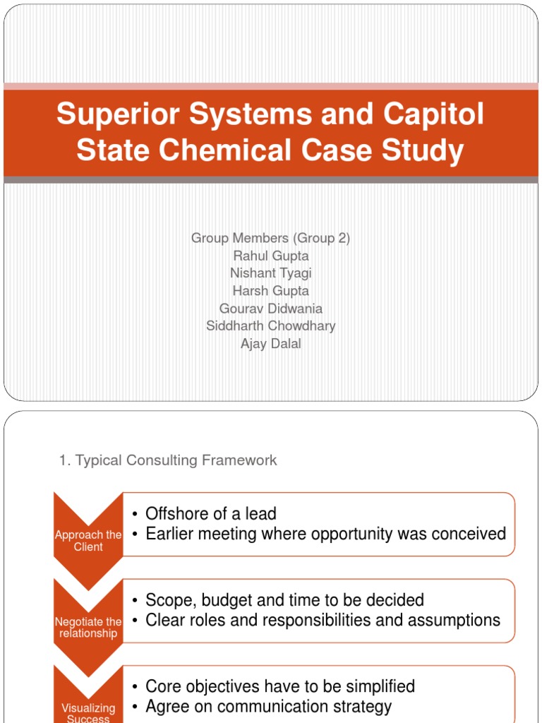 Superior Systems and Capitol State Chemical Case Study - Group 2 | PDF | Consultant | Marketing