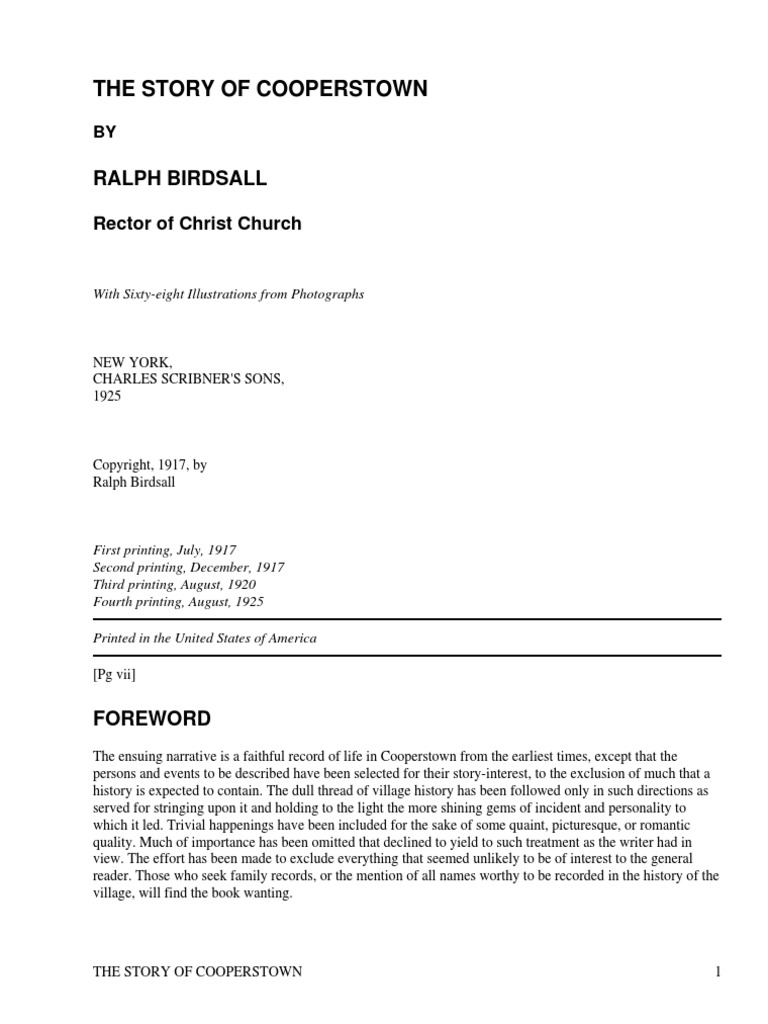 The Story of Cooperstown by Birdsall, Ralph, 1871-1918 | PDF | Iroquois ...