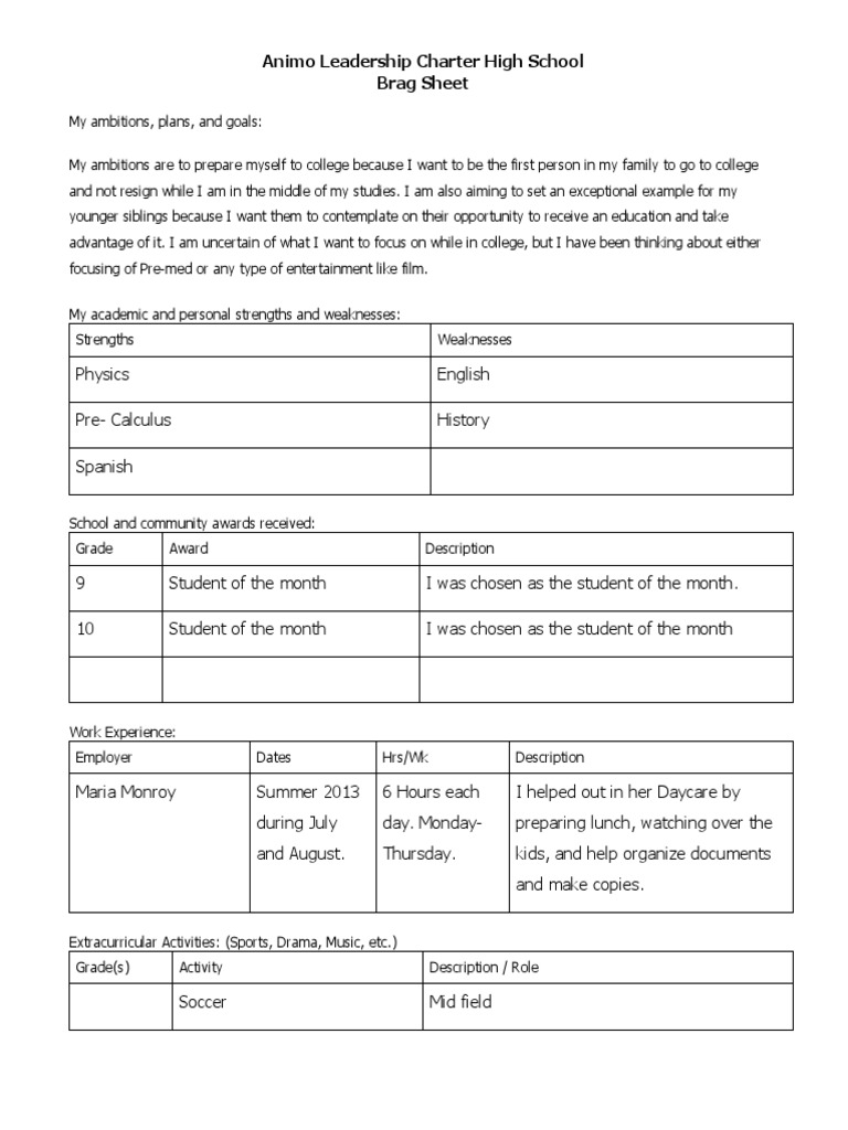 Brag Sheet 1 | PDF | Secondary School | Schools