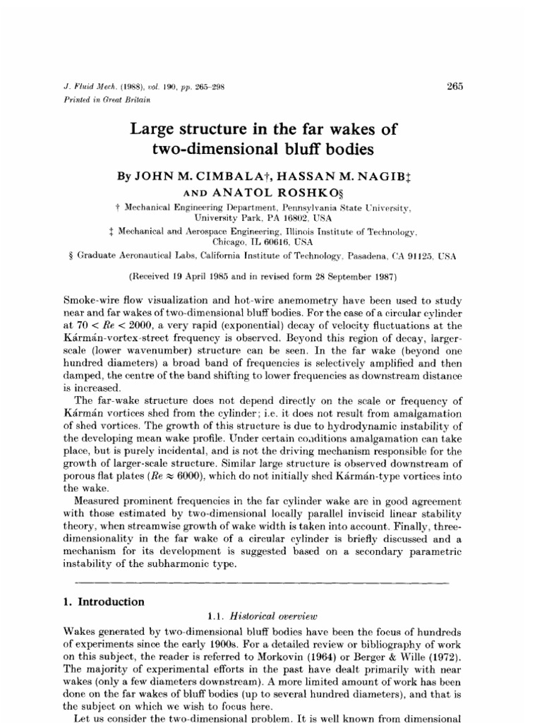 Large Structure Wake | Download Free PDF | Vortices | Reynolds Number