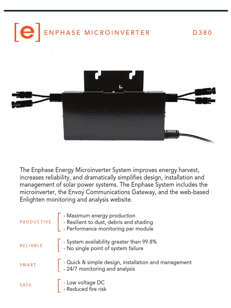 Enphase D380 Datasheet | PDF