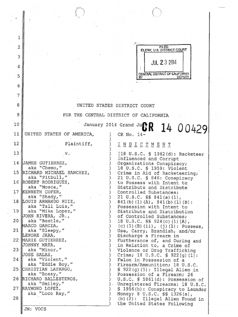 El Monte Flores - RICO Indictment | PDF | Enjuiciamiento