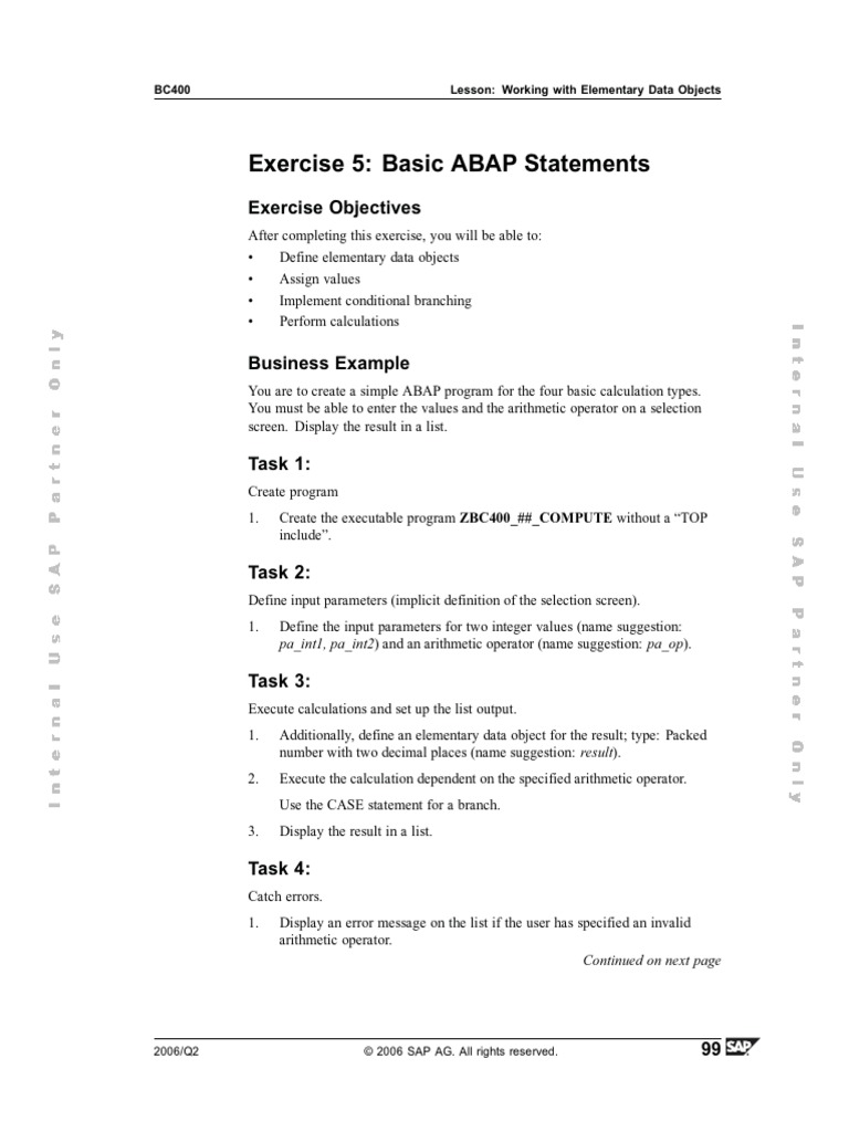 Abap Ejercicio S2 5 Pdf Parameter Computer Programming Computer Science