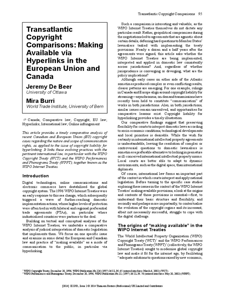 Making Available Via Hyperlinks | PDF | Royalty Payment | Copyright