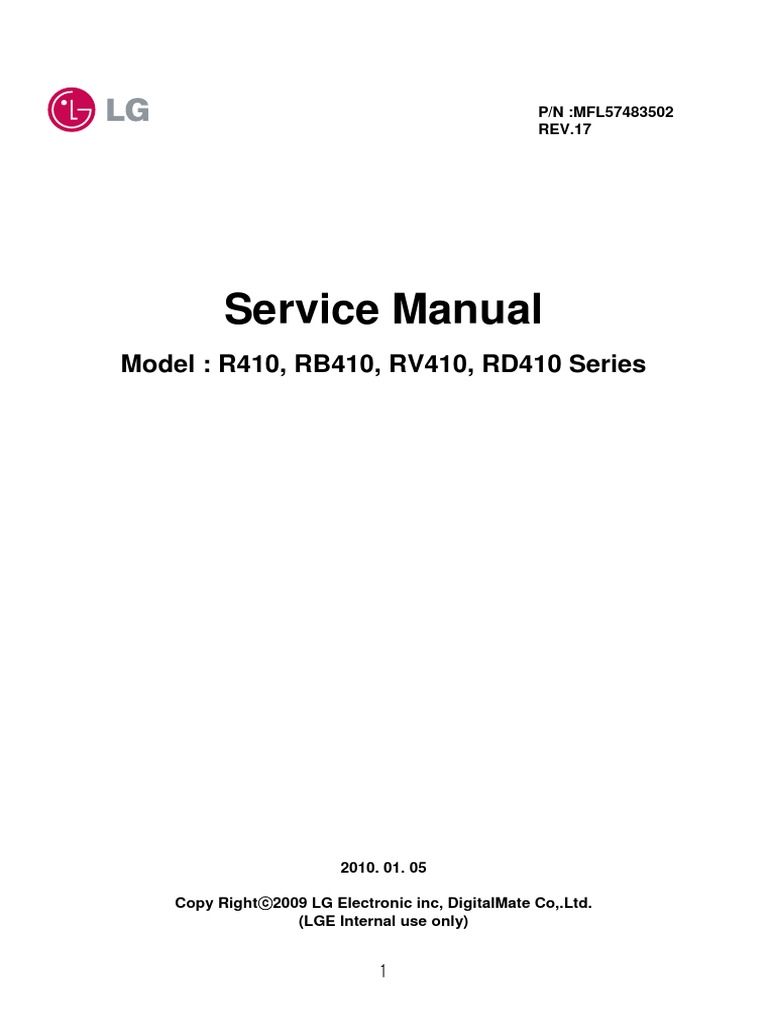 LG-R410, RB410, RV410, RD410 Manual de Serviço PDF | PDF | Bios | Booting