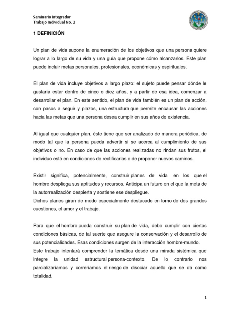 Plan De Vida Pdf Vida Toma De Decisiones
