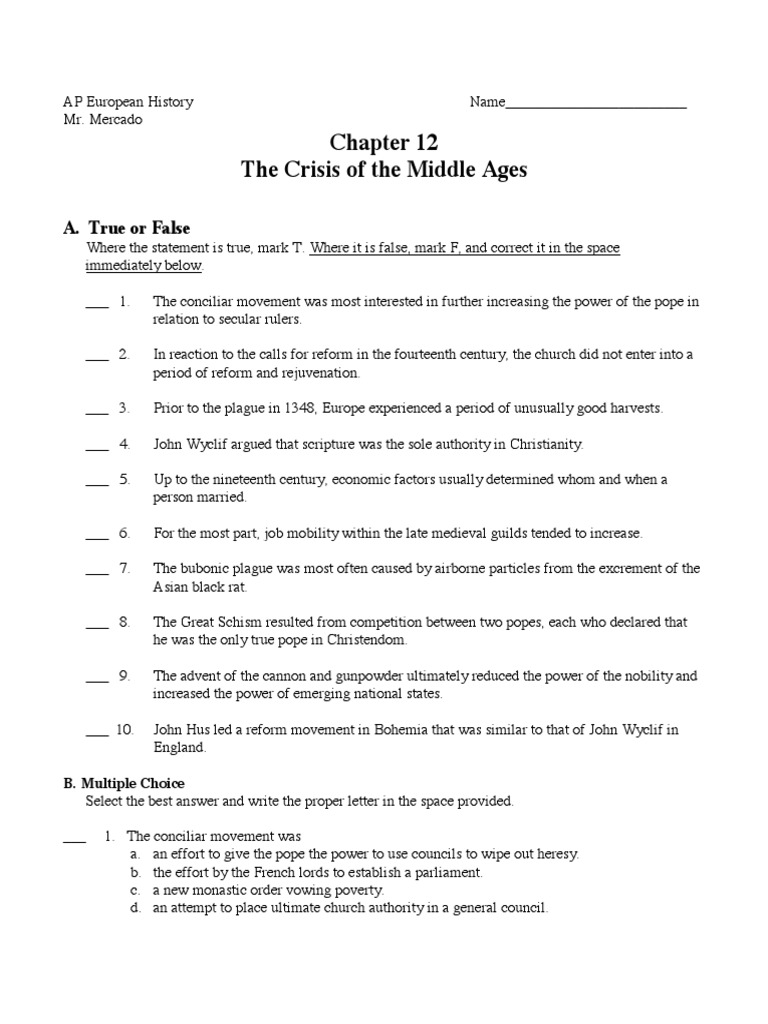 12 Crisis of The Middle Ages | PDF | Middle Ages | Black Death