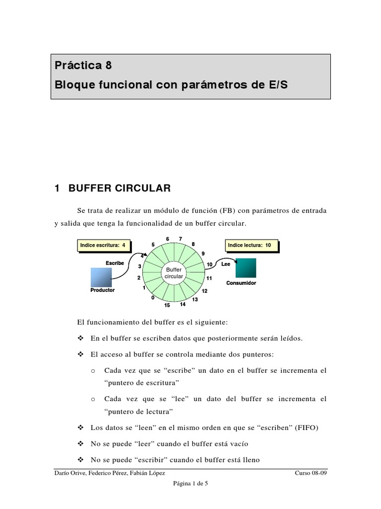 Práctica 08 - Buffer Circular | PDF | Almacenador intermediario de ...