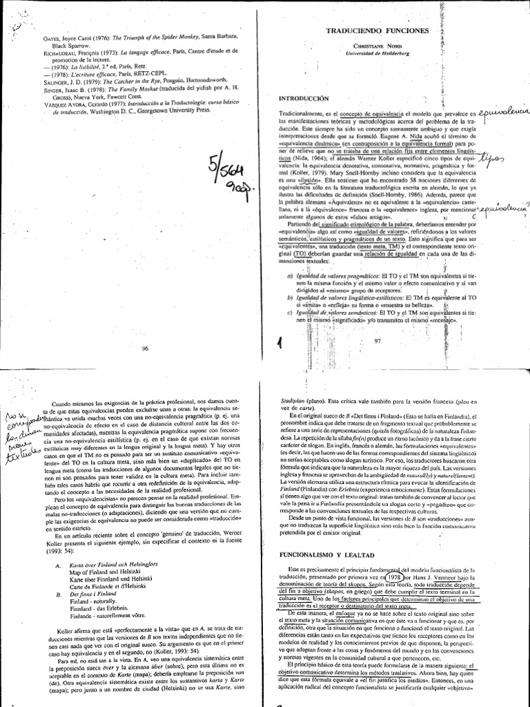 Nord Christiane - Traduciendo Funciones | PDF | Artes del Lenguaje y ...