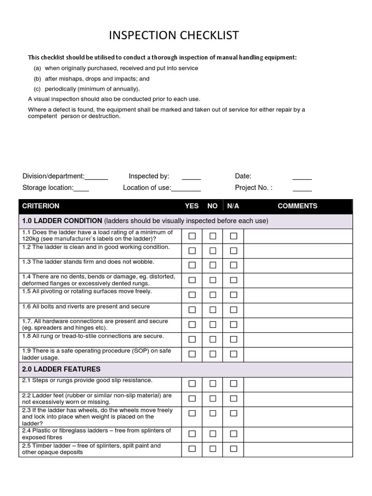 Checklist Platform Ladders | PDF | Ladder | Mechanical Engineering