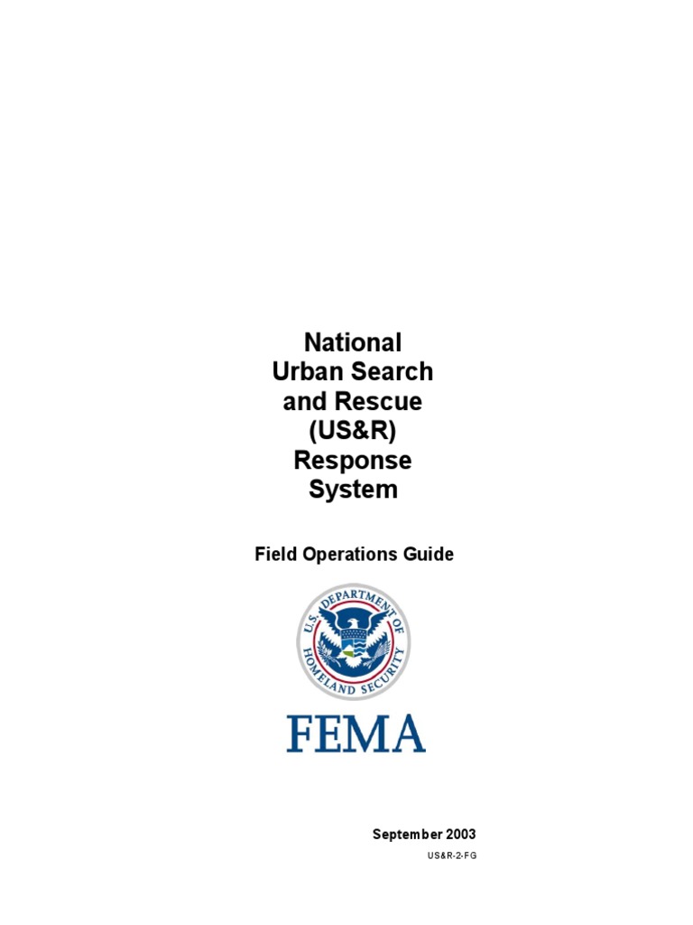 Urban Search & Rescue Field Operations Guide | PDF | Federal Emergency ...