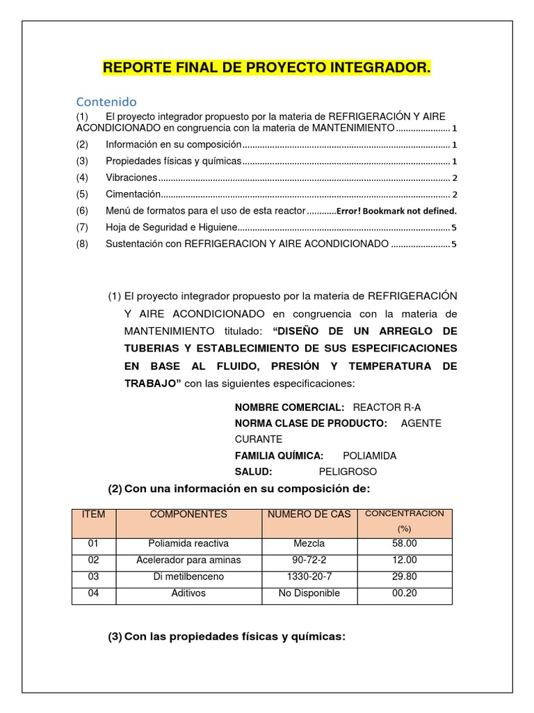 Reporte Final de Proyecto Integrador | PDF | Motor a reacción | Fundación (Ingeniería)