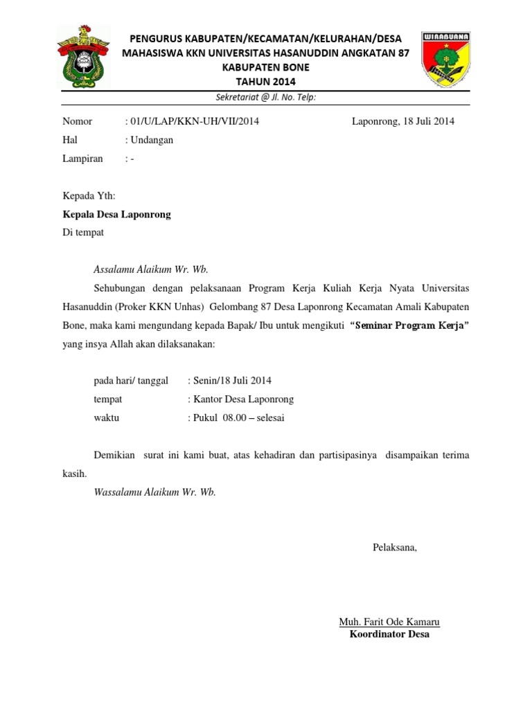 Kop Surat KKN Gel.87 | PDF