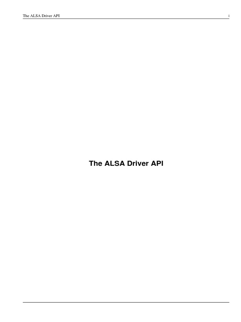 Alsa Driver API | PDF | Pointer (Computer Programming) | Gnu