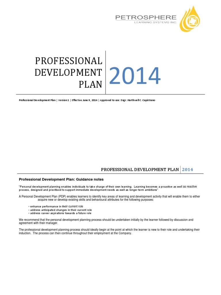 2014 Professional Development Plan | PDF | Professional Development ...
