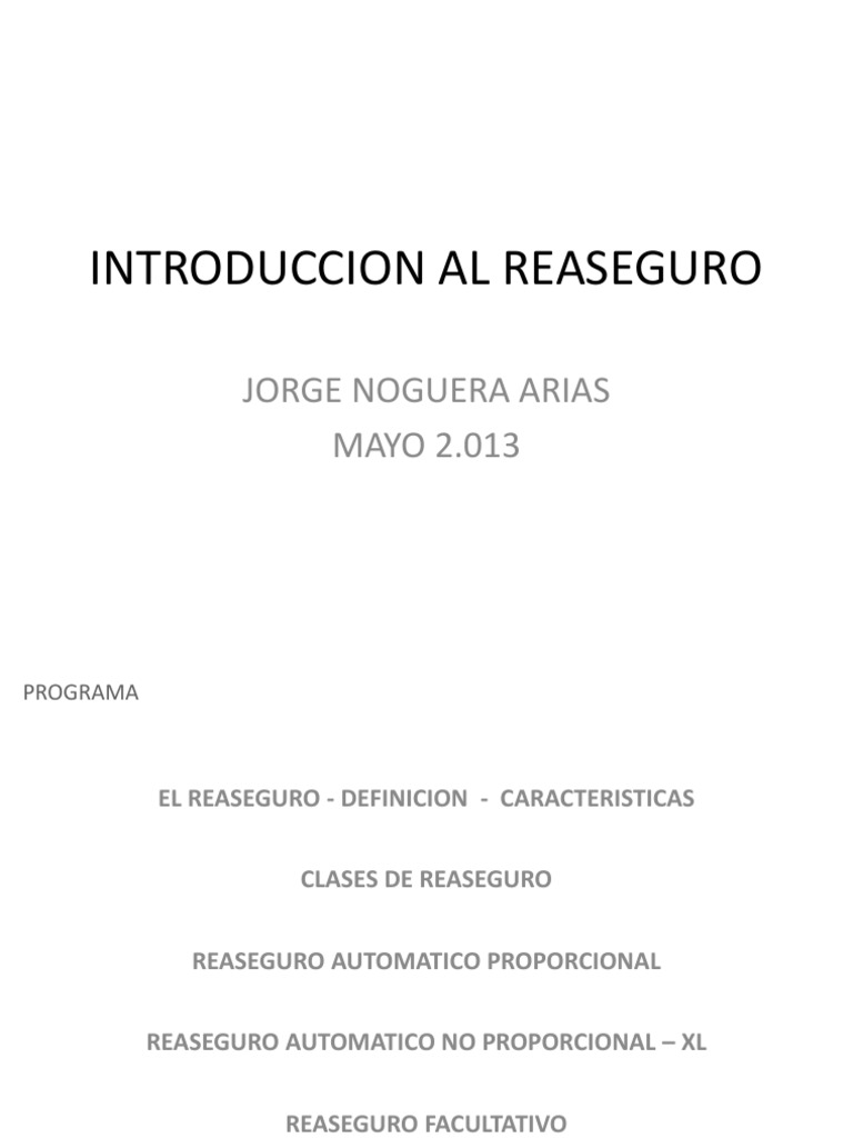 2013 Reaseg Externado | PDF | Reaseguro | Seguro