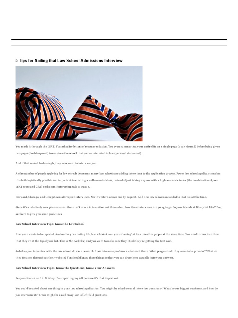 Five Tips For Passing An Interview | PDF | Law School Admission Test ...