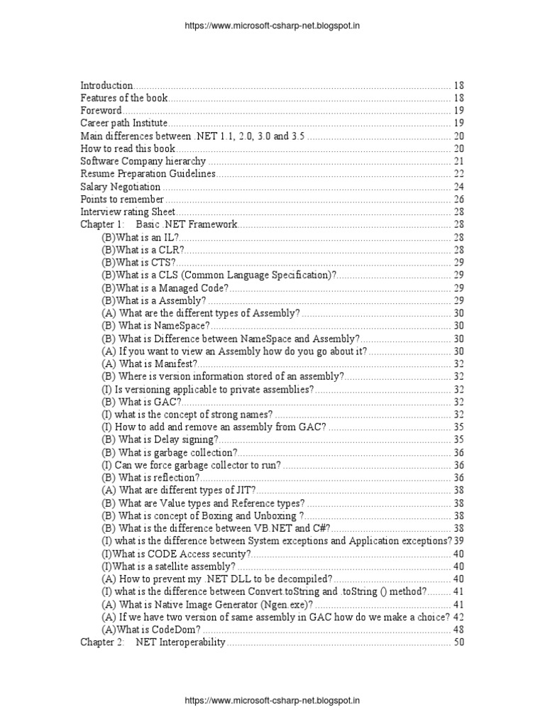 Dotnet Interview Question And Answers Pdf Component Object Model Class Computer