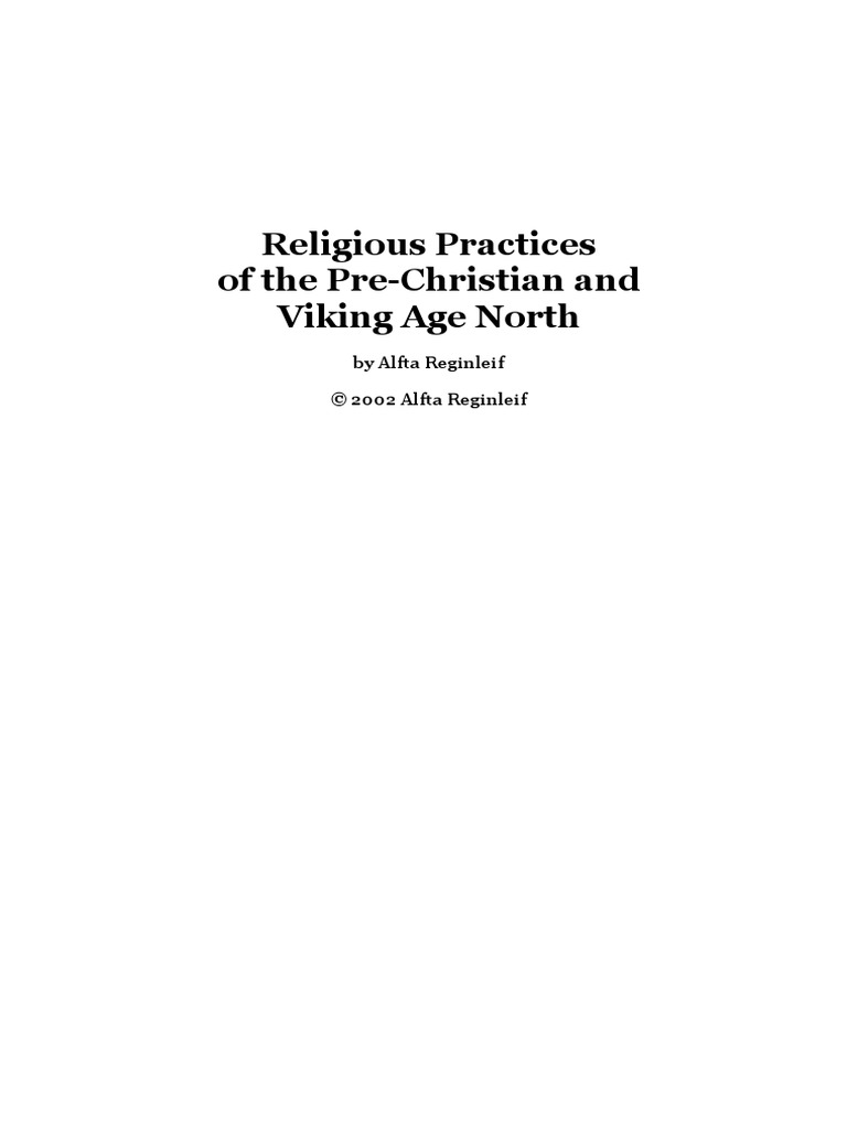 Religious Practices of The Pre-Christian and Viking Age | PDF | Æsir | Thor