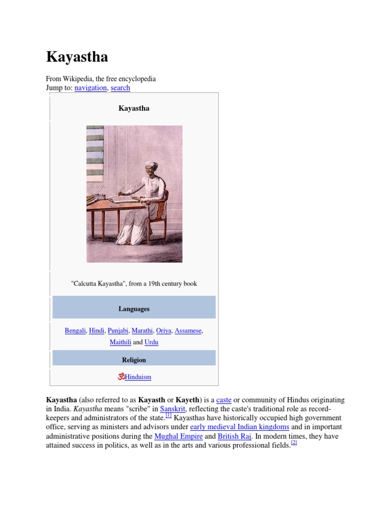 Kayasth A | PDF | South Asia | Religion And Belief