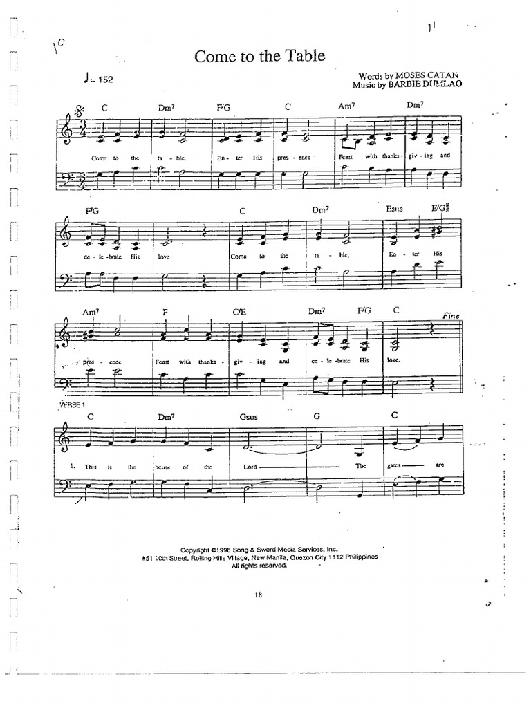 Come To The Table | PDF | Eucharist | Mass (Liturgy)