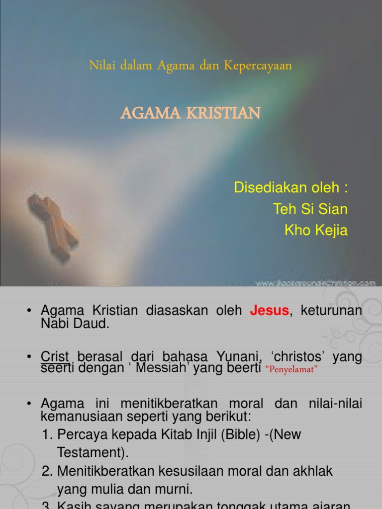 Nilai Dalam Agama Dan Kepercayaan - Agama Kristian | PDF