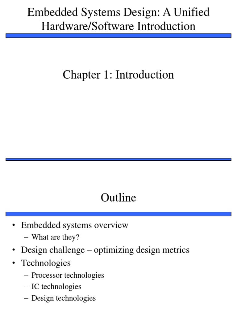 Embedded Systems Design: A Unified Hardware/Software Introduction | PDF | Integrated Circuit ...