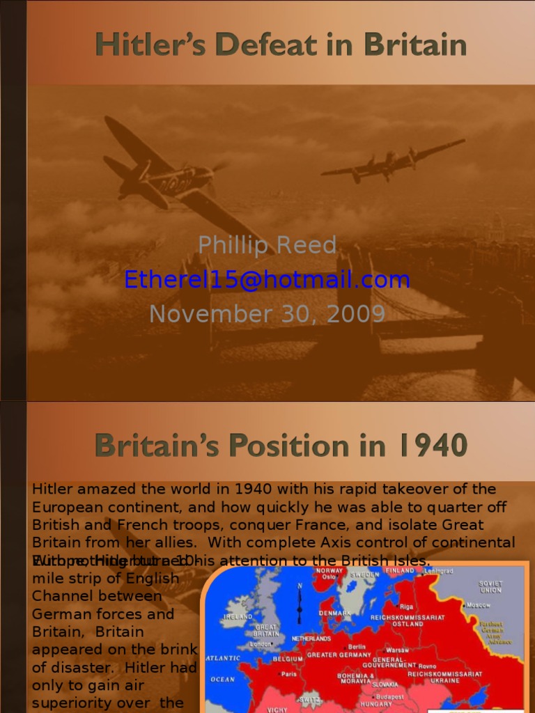 Hitler's Defeat in Britain | PDF | Luftwaffe | Fighter Aircraft