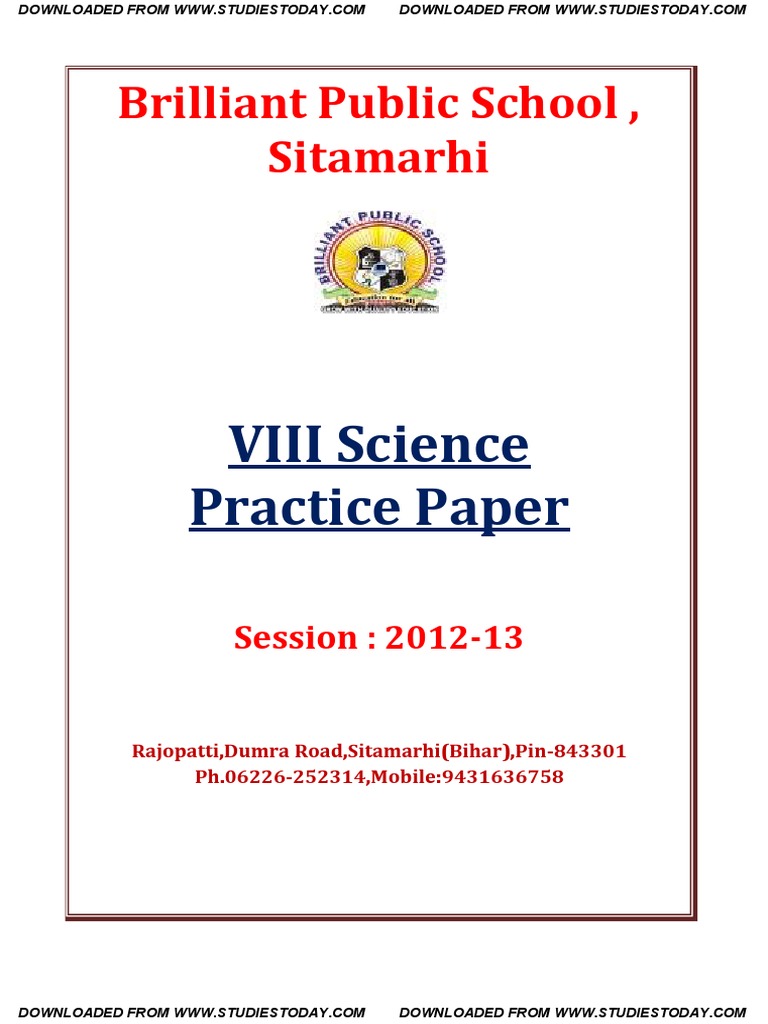 CBSE Class 8 Science Chapter Wise Question Bank | PDF | Fibers | Oxide