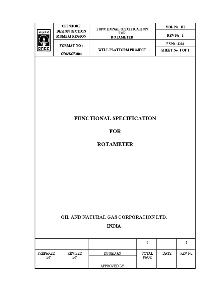 Rotameter | PDF | Specification (Technical Standard) | Flow Measurement