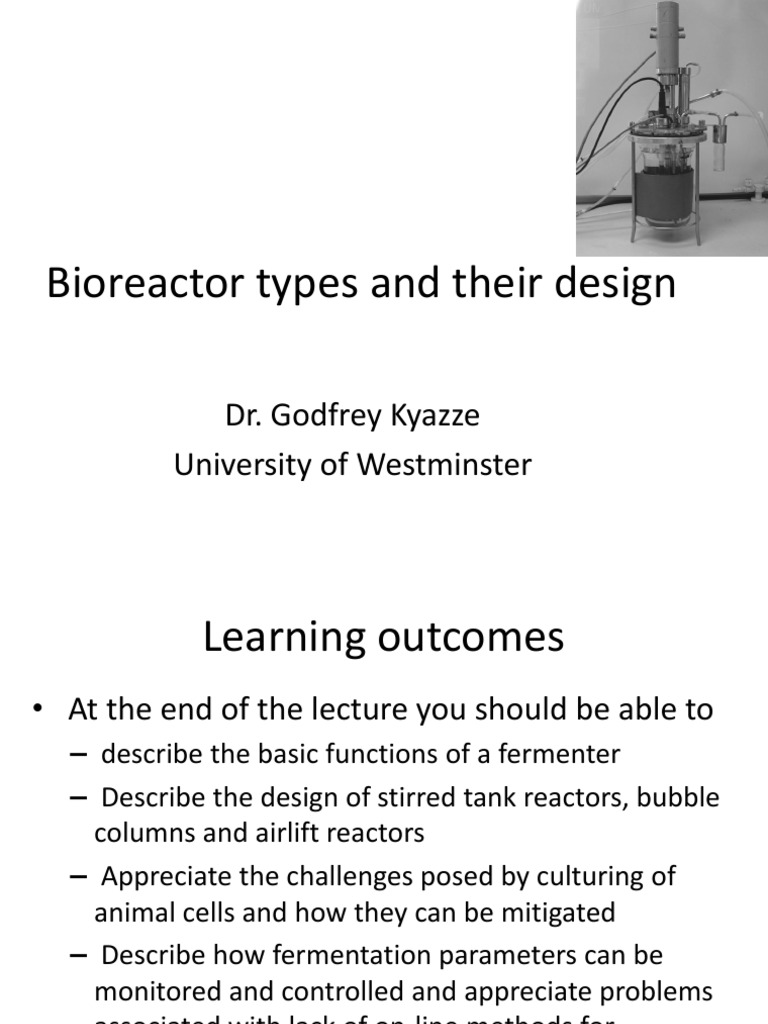 Bioreactor Types and Their Design (1) (1) 2 | PDF | Chemical Reactor ...