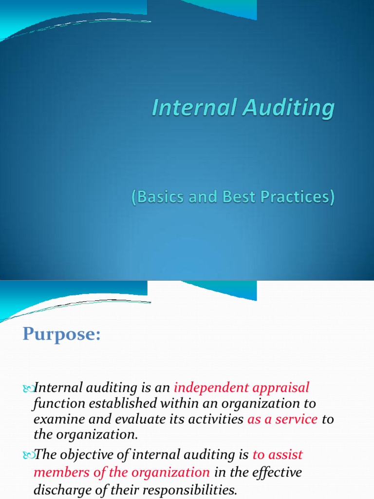 Internal Audit Process and Best Practices | PDF