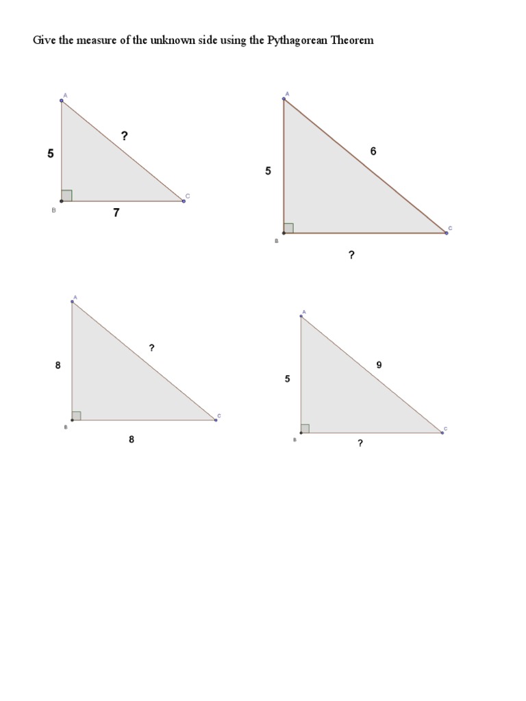 Pythag Worksheet | PDF