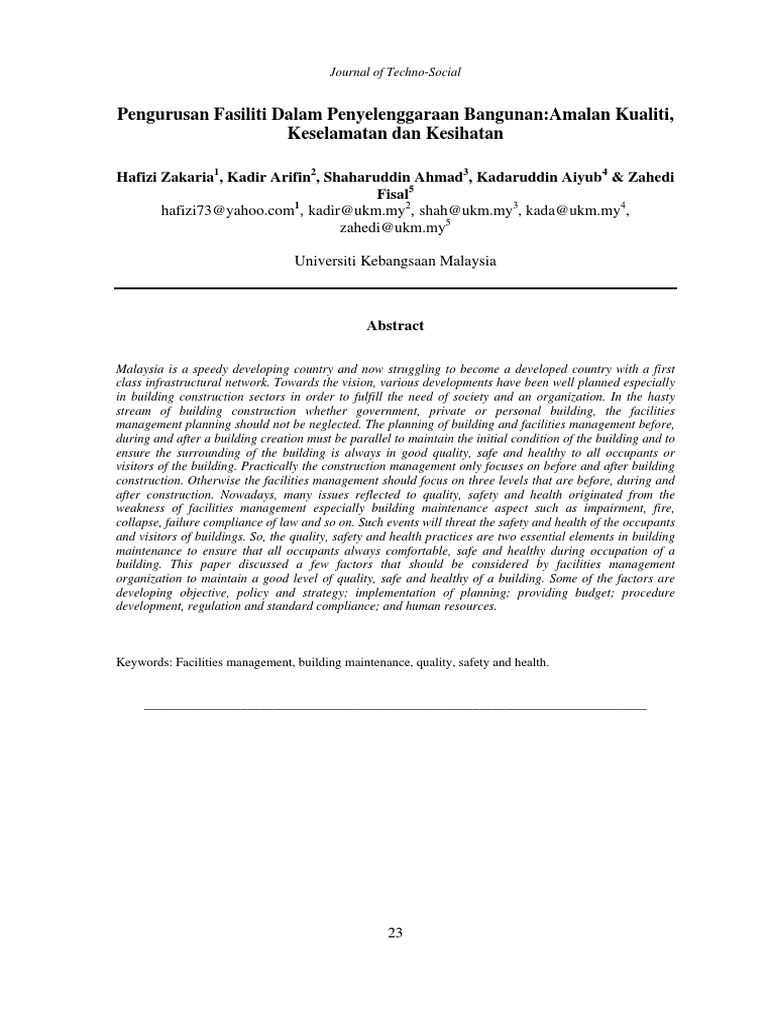 Pengurusan Fasiliti | PDF | Career & Growth