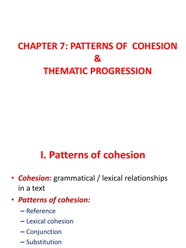 Thematic Progression and Cohesion Patterns | PDF | Language Arts ...