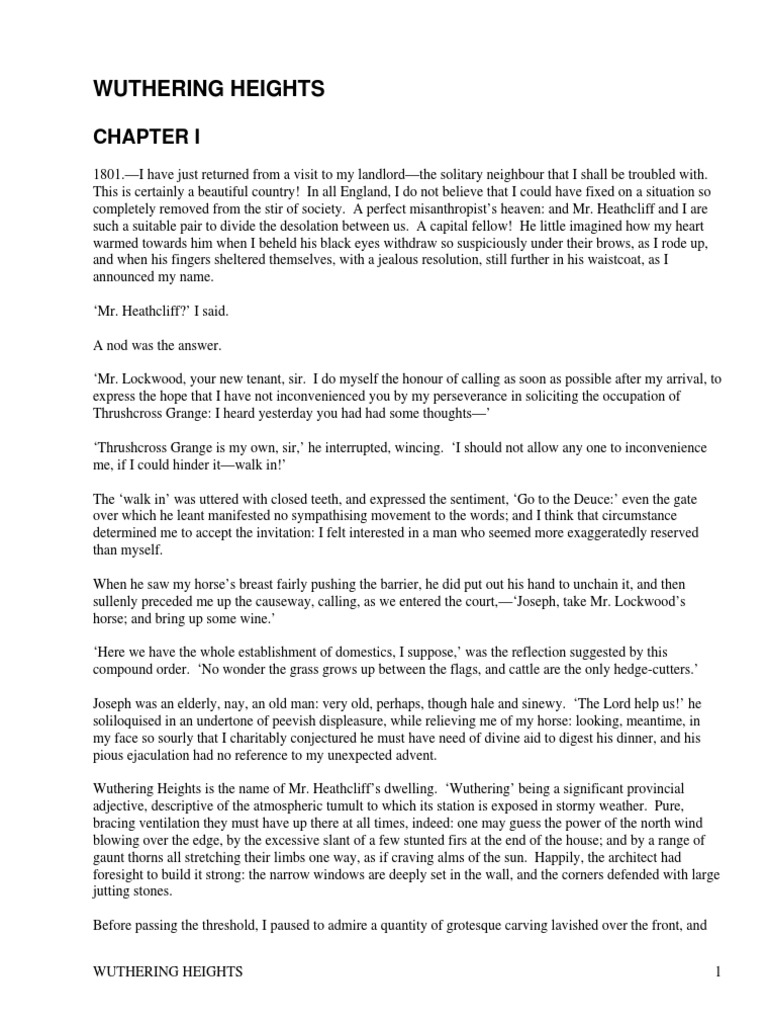 Wuthering Heights by Brontë, Emily, 1818-1848 | PDF | Wuthering Heights ...